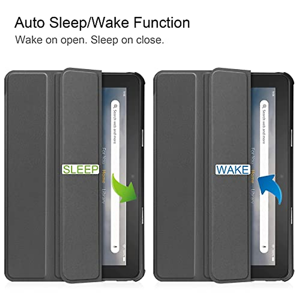 Tablet PC Case Case Compatible with Kindle Fire 7 (2022 Release),Tri-Fold Smart Tablet Case, Hard PC Back Shell Slim Case Multi- Viewing Angles Stand Hard Shell Folio Case Cover,Auto Sleep/Wake Table