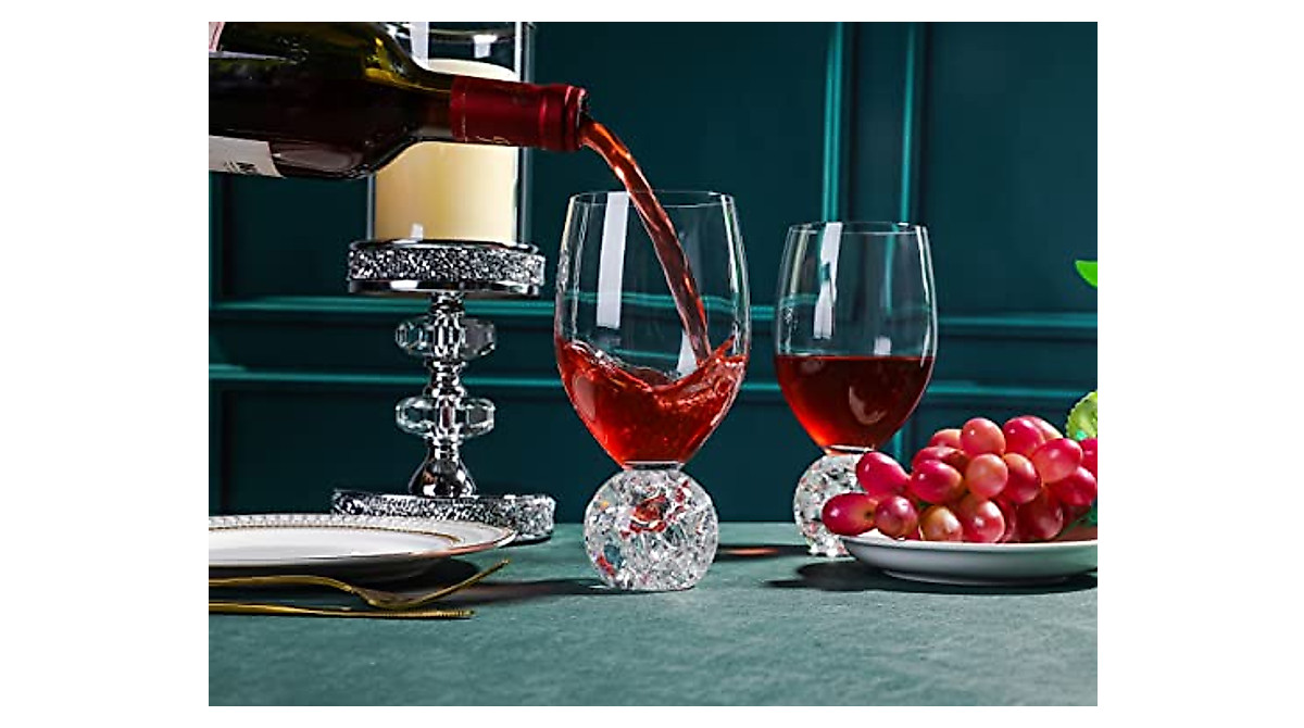 YLNNLC Lead-Free Crystal Wine Glasses Set of 4