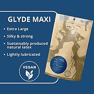 GLYDE Maxi - Large Fit Condoms - 36 Count - Ultra-Thin, Vegan, Non-Toxic, XL Size, Natural Rubber Latex, 56mm for Generous Fit