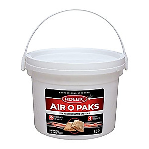 Roebic AOP Air-O-Paks for Aerated Septic Systems, Dissolves in Water to Degrade Grease, Proteins, Soaps and Chemicals, Contains Four 8-Ounce Packets, 8 Ounce