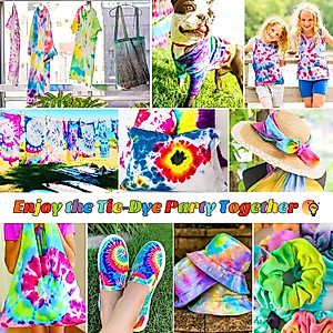 DIY Tie Dye Kit, Emooqi 26 Colors Fabric Dye Art Set with Rubber Bands, Gloves, Spoon, Funnel, Apron, and Table Covers-Great for Craft Arts Fabric Textile Party Handmade Project.