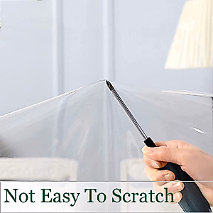 MeritMode Clear Vinyl Tablecloth, 100% PVC Rectangle Waterproof Table Cloth, Wipe Clean Plastic Table Cover for Kitchen Dinning Picnic, 54 * 72 Inches