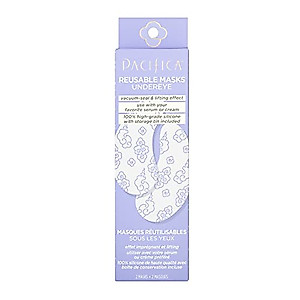 Pacifica Beauty | Reusable Undereye Mask | Silicone Mask | Vacuum Seal & Lifting Effect | Minimize Fine Lines + Wrinkles | Pair with Serum | Storage Tin Included | Vegan + Cruelty Free