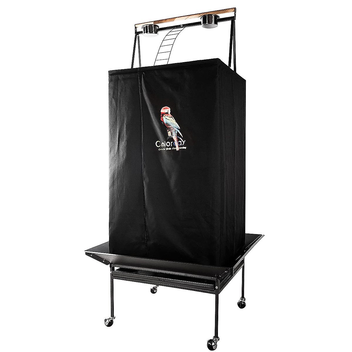 Colorday Good Night Bird Cage Cover for Large Bird Cage with Play Top (Patent Pending), Black 68"