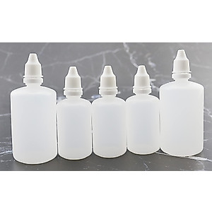 CCHW 100ml 50ml Plastic Squeezable Dropper Bottles, 5pcs (3x50ml+2x100ml) Empty Refillable Plastic Dropper Bottle Dropping Bottles (Drops of Plug can Removable) Bottle Eye Liquid Dropper, white