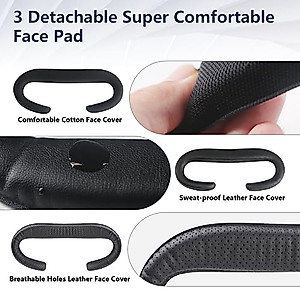 6-in-1 Set VR Face Pad for Oculus Quest 2, Fitness Facial Interface Bracket, 3pcs Foam Cushion, Anti-fogging Sweatproof Face Cover for Oculus Quest 2 Accessories Replacement, Air-Circulation Design