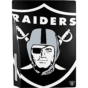 Skinit Decal Gaming Skin Compatible with PS5 Bundle - Officially Licensed NFL Las Vegas Raiders Large Logo Design