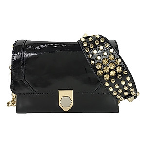 Rebecca Minkoff Jax Studded Patent Leather Crossbody, Black