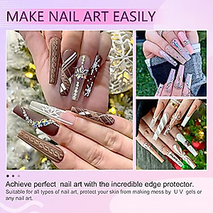 SAVILAND Liquid Latex for Nails, 30ML Latex Nail Polish Barrier Peel Off - Latex Tape Peel Off for Nails Cuticle Guard Skin Barrier Protector Nail Latex with Tweezers for Home DIY Nail Art Salon