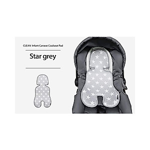 Manito Clean Infant Carseat 3D Mesh Seat Pad/Cushion/Liner (Star Grey)