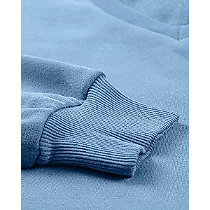 DJT Fashion Womens Fleece Sweatshirt for Women Casual Shirts V Neck Long Sleeve Tops Pullover with Pockets X-Large Air Blue