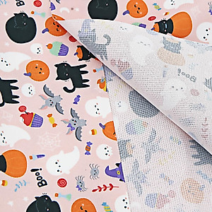 Halloween Fabric,Halloween Fat Quarters Fabric Bundles 8 PCS,Skull Pumpkin Spooky Theme Fabric 19.7 X 19.7 in for Sewing Dressmaking Thanksgiving Fall Festival Party DIY Sewing Craft Decorations