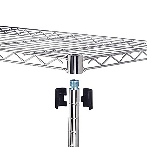 WZONICE98 5 Tiers Household Metal Shelves Adjustable Shelving Kitchen Utility Storage Rack Closet Organizer Microwave Warehouse Study Food Storage for Garage Bedroom Office Bearing 250 lbs Silver