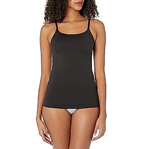 Maidenform Womens Long Length Cami, Firm Control Microfiber Smoothing Tank Shapewear-tops, Black, Large US