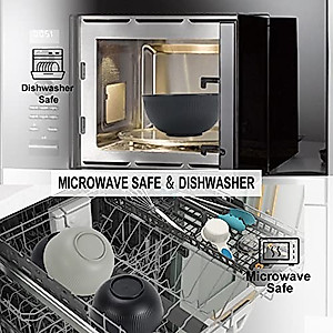 PYRMONT Cereal Bowl Set of 8-26 OZ Unbreakable Lightweight Bowls Set - Microwave and Dishwasher Safe Wheat Straw Bowls for Soup, Oatmeal, Pasta and Salad(Black Grey)