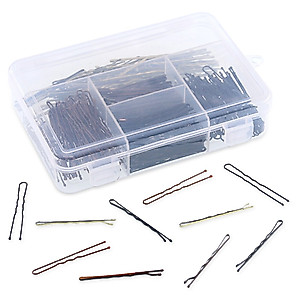 Swpeet 360 Pieces 2 Styles Hair Pins Kit, Including 216Pcs Bobby Pins and 144Pcs U Hair Pins Hair Clips with Storage Box for Girls and Women, Gold,Brown and Black
