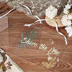 AHANDMAKER 2 Pcs Clear Acrylic Hanging Sign 8.66"x11" Wedding Chair Signs Reserved Seating Signs DIY Blank Names for Wedding Dinner Parties, Food Signs, Banquet Events
