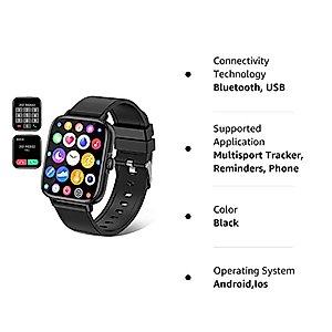 CODMETQL 2023 Smart Watch with Text and Bluetooth Call Receive/Dial Smart Watch for Android iOS Phone Compatible IP67 Waterproof Fitness Activity Tracker Watch Heart Rate Sleep Blood Pressure Monitor