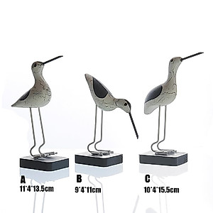 3 Pcs Wooden Seagull Figurine Nautical Decorations Ornaments Mediterranean Style Coastal Beach Garden Room Decoration for Bedroom (Mixed)