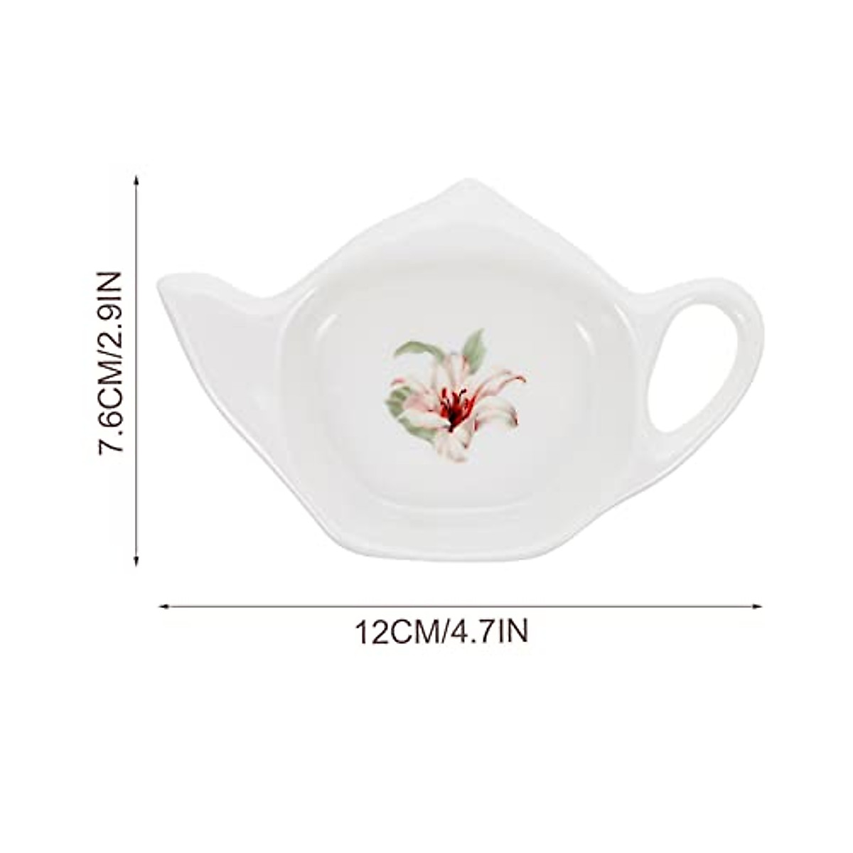 Ceramic Teabag Caddy Holder: Teapot Shaped Tea Bag Holder Resting Caddy Saucer Dessert Spoon Rests Teabag Saucer Seasoning Dish Loose Tea Dish 2Pcs