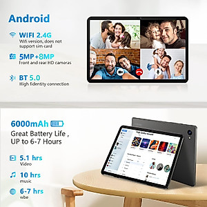 DUODUOGO Android Tablet 16 GB RAM 64 GB ROM(TF 1TB), 10.4 Inch Tablets with Octa-Core 2.0 GHz, 8MP+5MP Dual Camera, HD, 6000mAh, EVA Case, Bluetooth, GPS, Game, WiFi (Blue)