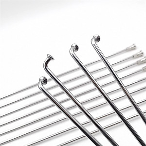 10 Gauge Bike Spokes Diameter 3.2mm E-Motorcycle Spokes J-Bend Material 304 Stainless Steel Sliver Electric Bike Wheel Spokes (Color : Length 170mm)