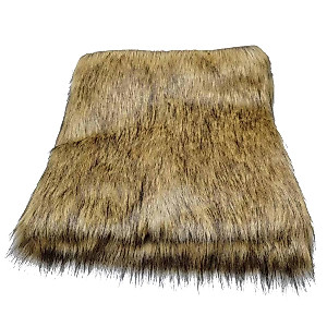 Wanghd 1Pcs Wide 35"x18" Length Soft Brown Imitation Lion Fur,Faux Fur Fabric,Fur Fabric Sewing Coat Collar,Upholstery,Decoration, (1.5"-2.4" Fur 35"x18")