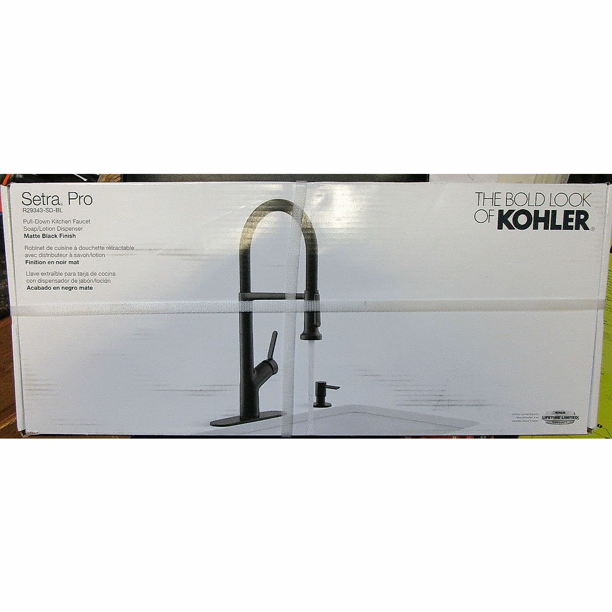 Setra Pro Single-Handle Semi-Professional Kitchen Sink Faucet with Soap Dispenser in Matte Black(R29343-SD-BL)