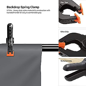 LimoStudio 9 feet X 13 feet Professional Photography Background Gray Color, Dimension, Backdrop Muslin with 3 Heavy Duty Spring Clip Clamp, Gray Canvas, Chromakey Screen, AGG2331