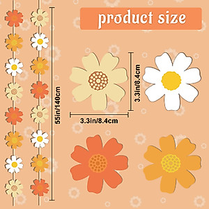 Daisy Groovy Boho Party Hanging Banners and Retro Hippie Party Supplies Decorations Daisy Paper Cutouts for One Two Groovy Themed Baby Girl Birthday Decorations Party Home Classroom Favor Decor