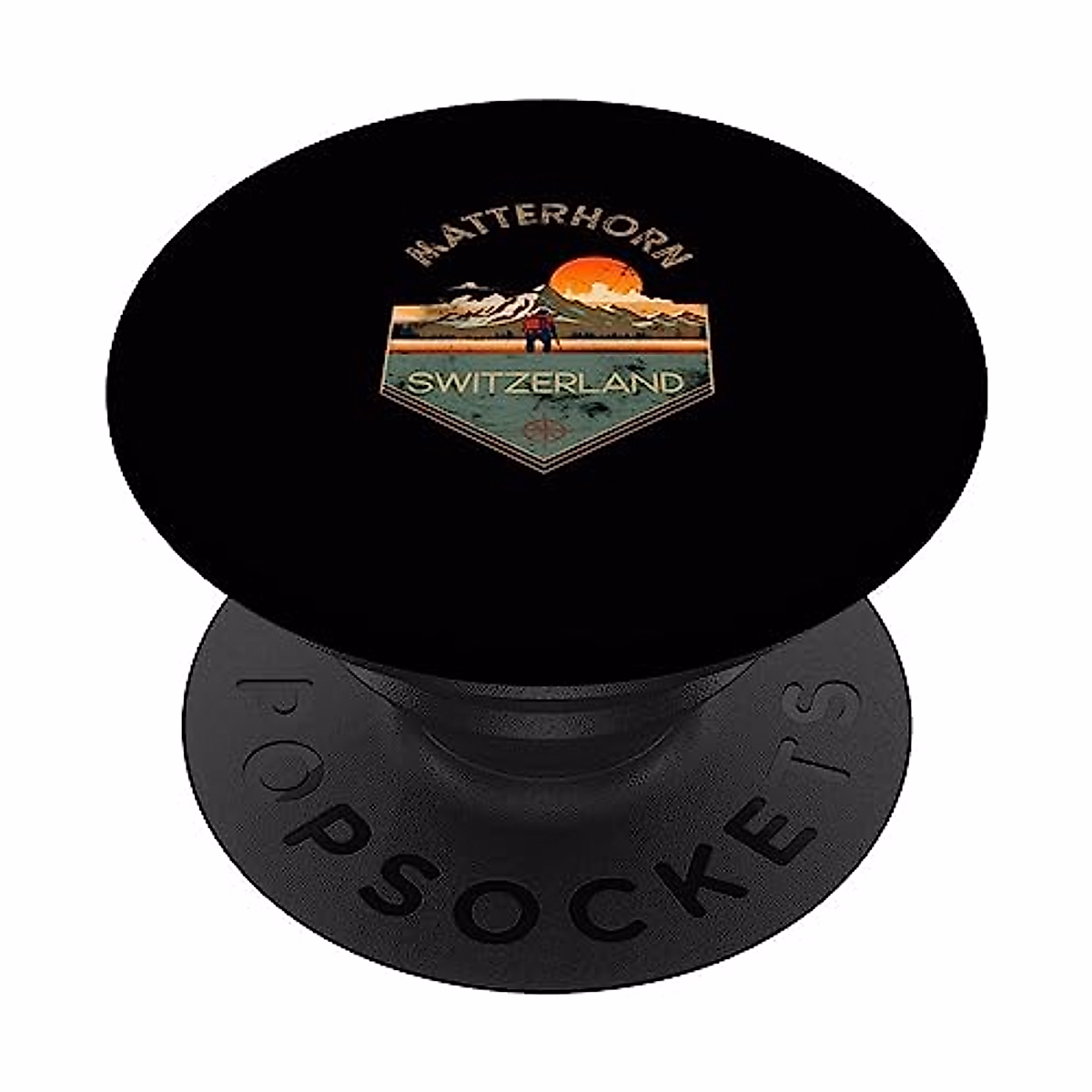 Matterhorn Retro Vintage Hiking Apparel Matterhorn Souvenir PopSockets Swappable PopGrip
