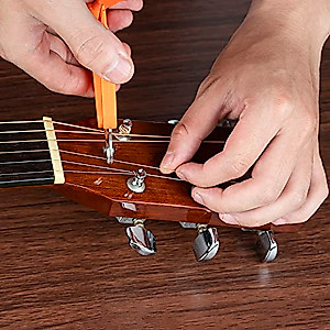 Musiin 3 in 1 Guitar String Changing Tool, Guitar String Winder, Guitar String Cutter, Guitar Bridge Pin Puller for Acoustic Electric Classical Guitar String Changing Restringing (Orange)