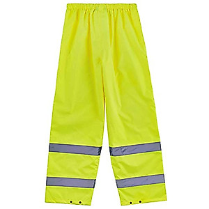 Ergodyne Standard Class E Lightweight Hi-Vis Rain Pants, Lime, Large