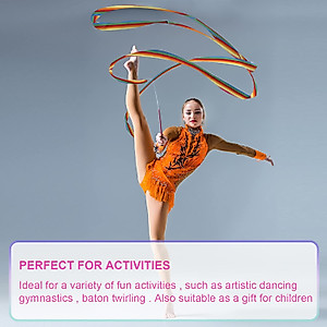 2pcs Dance Ribbons, 157.5 Inch Gymnastics Ribbon Rhythmic Dance Ribbons Baton Twirling for Artistic Dancing Kids Dancing Talent Shows