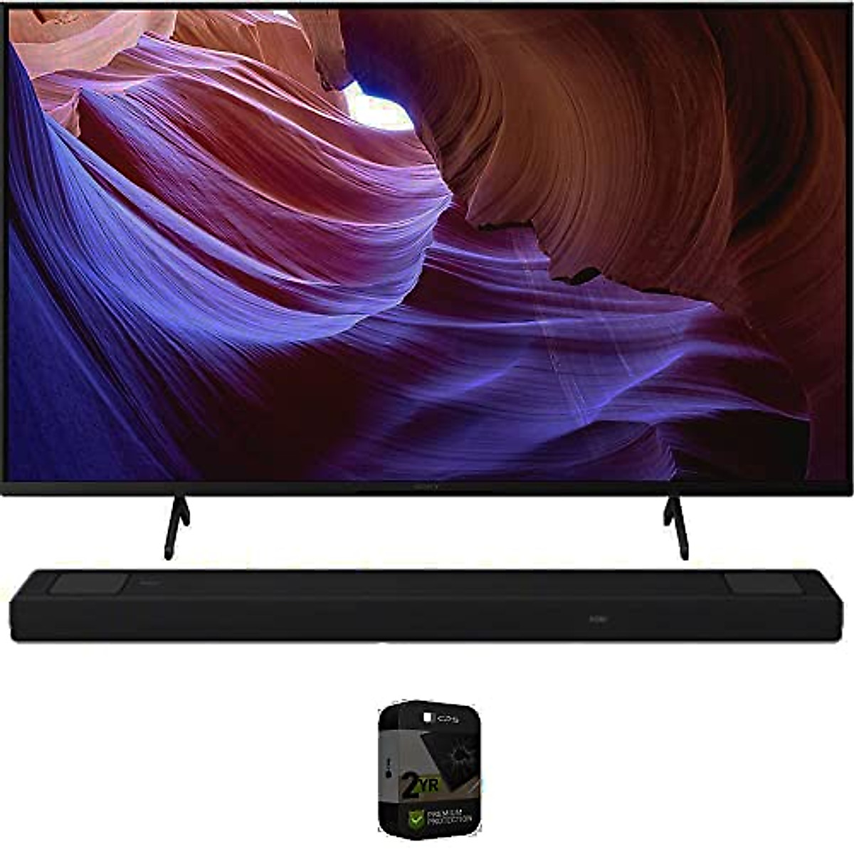 Sony KD50X85K 50 inch X85K 4K HDR LED TV with Smart Google TV 2022 Model Bundle HT-A5000 450W 5.1.2 ch Dolby Atmos Soundbar and Premium 2 YR CPS Enhanced Protection Pack