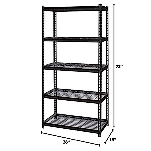 Lorell Wire Deck Shelving Storage Rack, Black