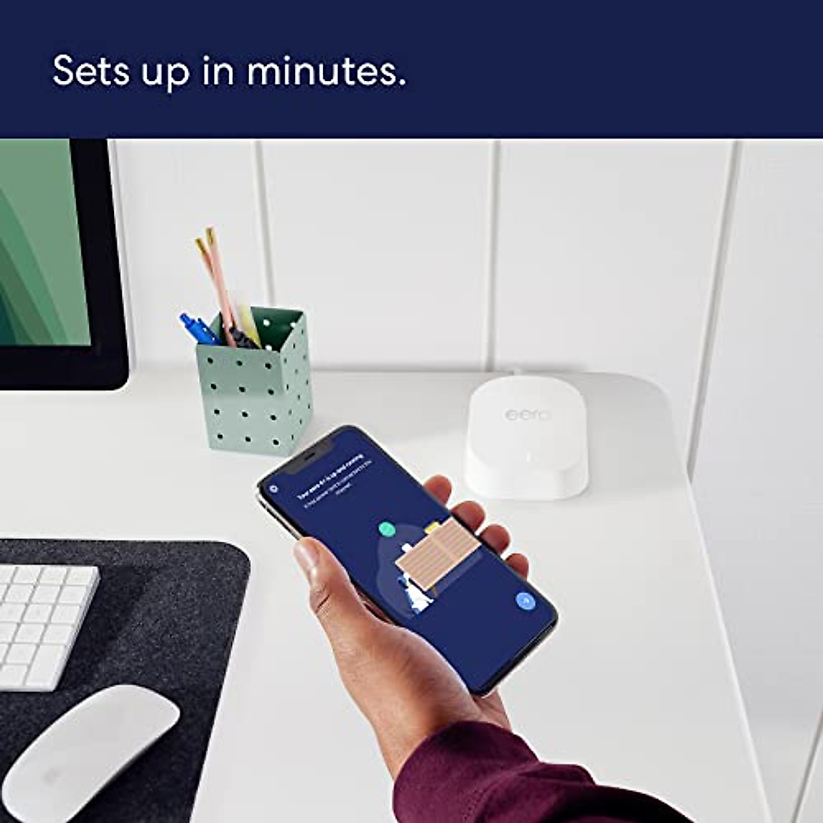 Amazon eero 6+ mesh Wi-Fi router | 1.0 Gbps Ethernet | Coverage up to 1,500 sq. ft. | Connect 75+ devices | 1-Pack | 2022 release