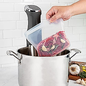 Progressive International ProKeeper Large, 3 Cup Reusable, 100% Silicone Sandwich Bag, Clear