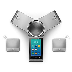 Yealink CP960-WirelessMic Conference IP Phone, 2 Wireless Expansion Microphones. 5-Inch Color Touch Screen. 802.11ac Wi-Fi, 802.3af PoE, Power Adapter Not Included