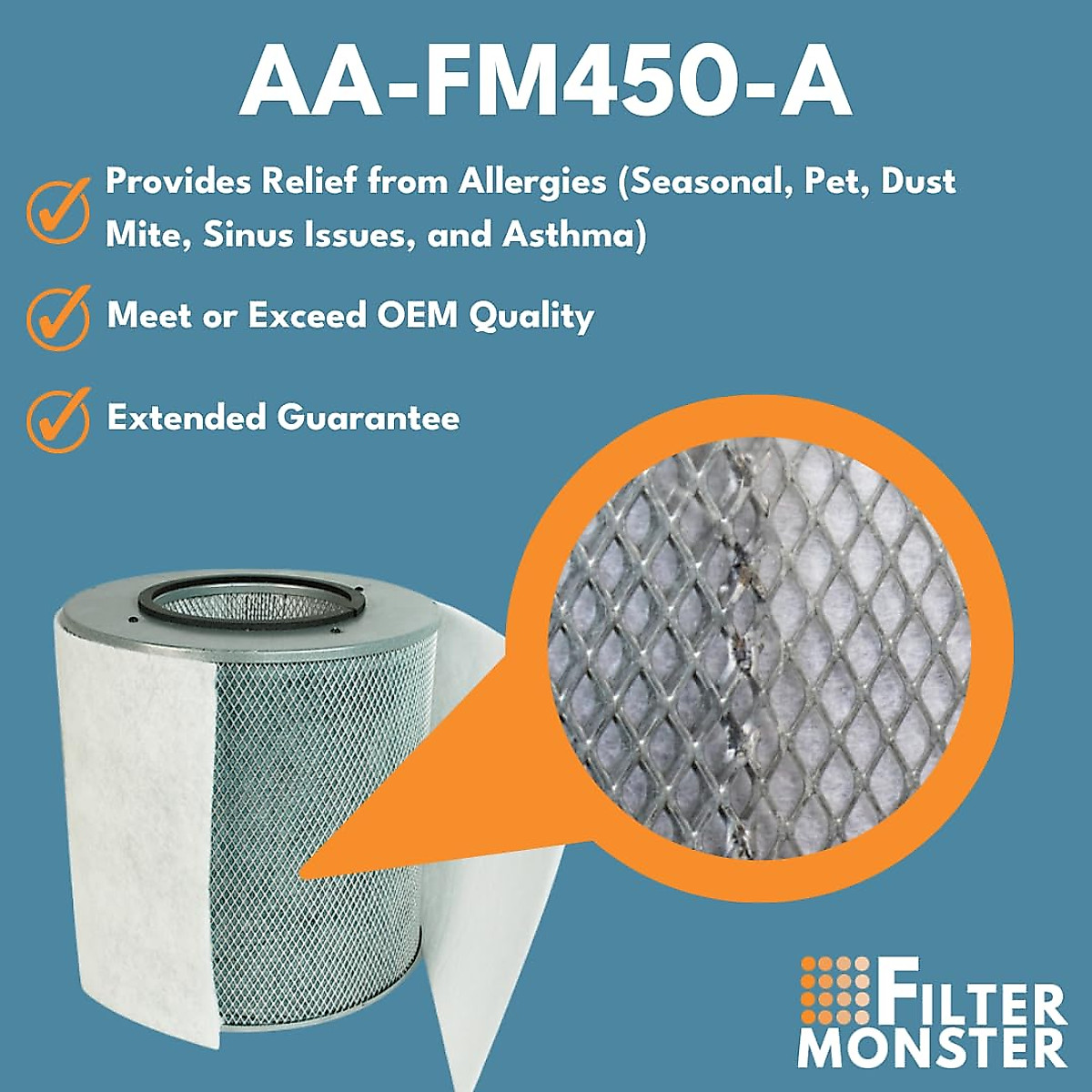 Filter-Monster Replacement Compatible with Austin Air Allergy Machine (HM405) Filter with Pre-Filter