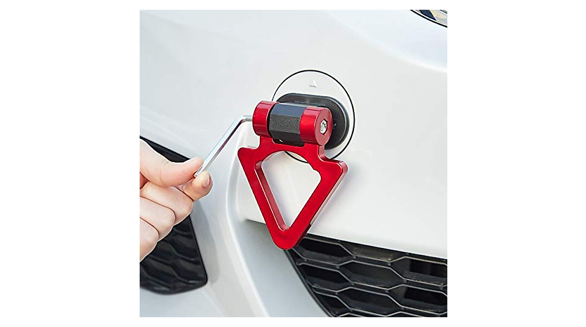 TOMALL Red Racing Tow Hook Sticker for Bumper Decor