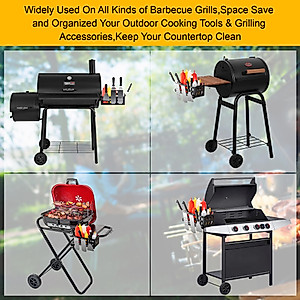 Griddle Caddy for Blackstone Griddle Accessories, Space Saving Storage Caddy for Blackstone 28"/36" Griddles/Weber Grill, BBQ Accessories Storage Box with Magnetic Tool Holder & Paper Towel Holder