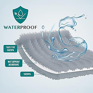 PetAmi Waterproof Dog Blanket for Small Medium Dogs, Calming Fleece Cat Blanket, Couch Protector Washable Sherpa Faux Fur Pet Throw for Puppy, Soft Reversible 29x40 Tie-Dye Gray