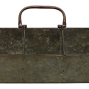 Deco 79 Grey Metal Farmhouse Wine Holder, 7" x 20" x 8"