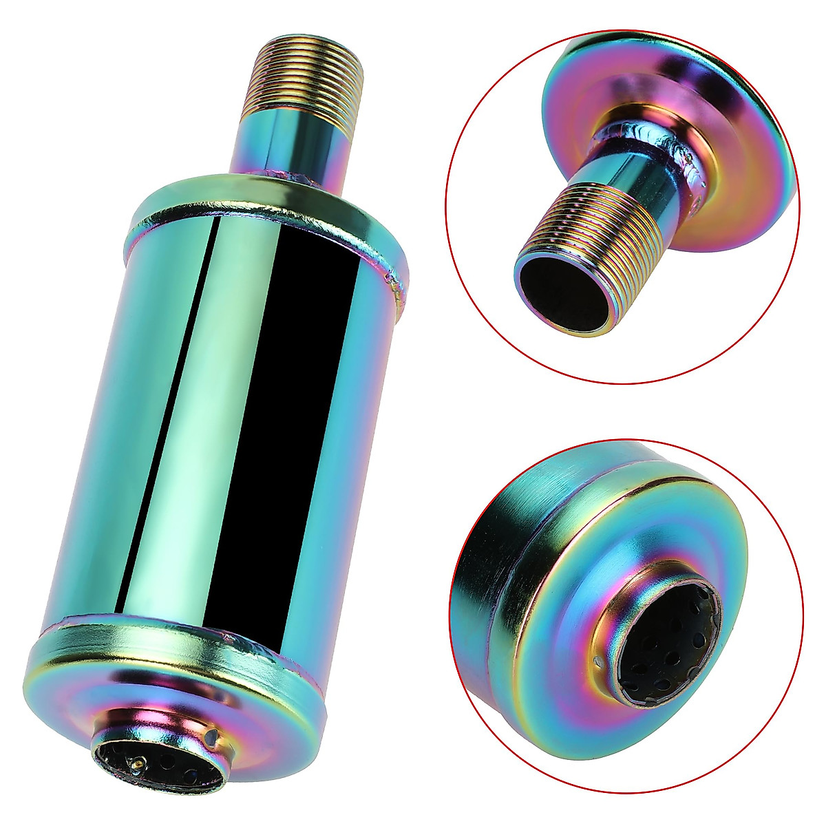 GREHUA Upgrade Exhaust Muffler Silencer for Non Hemi Predator 212cc 196cc GX160 420cc GX390 CT200U BT200X KT196 Baja Massimo MB200 98cc CT100U CC100X Mini Bike Go Kart Parts with Heat Shield Wrap Roll