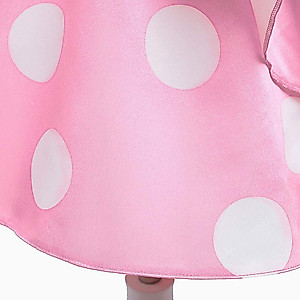 IBTOM CASTLE Girls Polka Dot Halloween Christmas Princess Party Cosplay Pageant Fancy Costume Tutu Birthday Dress up+ Mouse Ears Headband Vacation Ladybug Mini Theme Park Sundress Hilow-Pink 2-3T