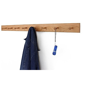 Solid Cherry Shaker Peg Racks (Natural, 18" x 3.5" with 3 pegs)