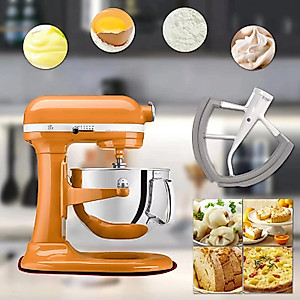 6 Quart Flex Edge Beater for Kitchenaid Bowl-Lift Stand Mixers, Kitchenaid Paddle Attachment with Both-Sides Flexible Silicone Edges Bowl Scraper, And Mixer Slider Mat for Kitchenaid 6 Qt Mixer