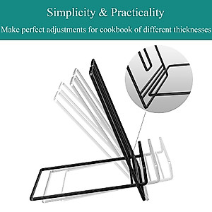 Cookbook Stand Holder for Kitchen Counter, Recipe Book Stand for Reading Hands Free(Black)