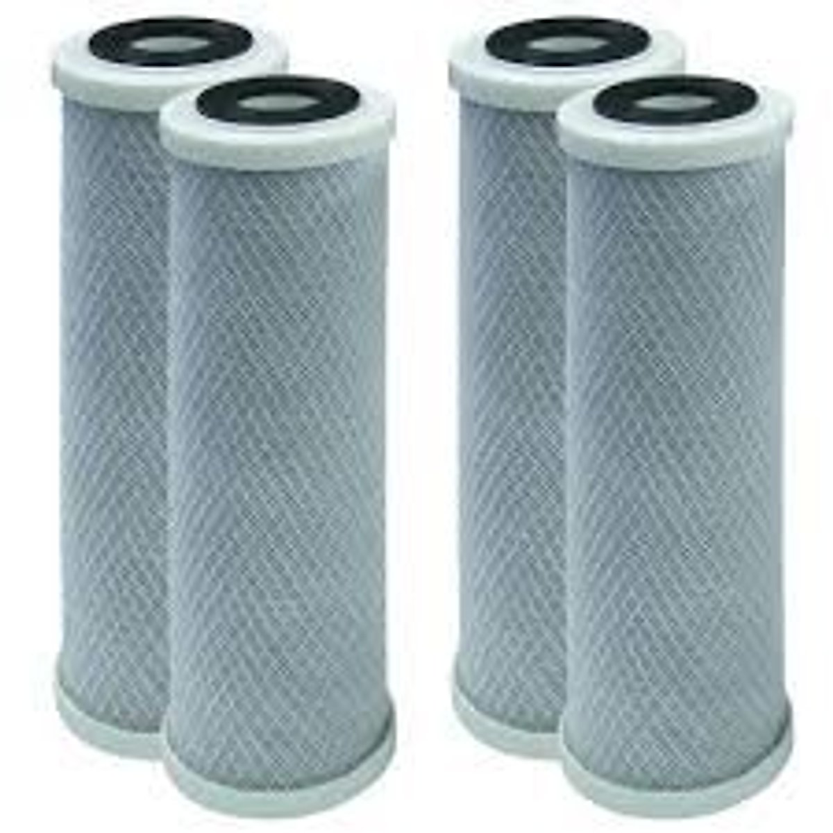 CFS – 4 Pack Carbon Block Water Filter Cartridges Compatible with HDX HDLORF4, GE FX12P Models – Remove Bad Taste and Odor – Whole House Reverse Osmosis Replacement Filter Cartridge